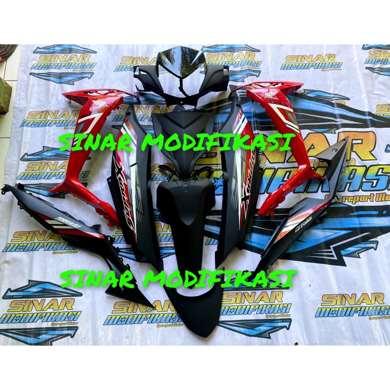 Jual full body halus supra x 125 fi injeksi supra fi warna hitam merah ...