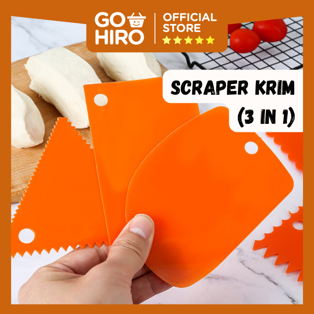 Jual Scraper Krim Pemotong Adonan Kue Roti (isi 3) / Scraper Kue ...