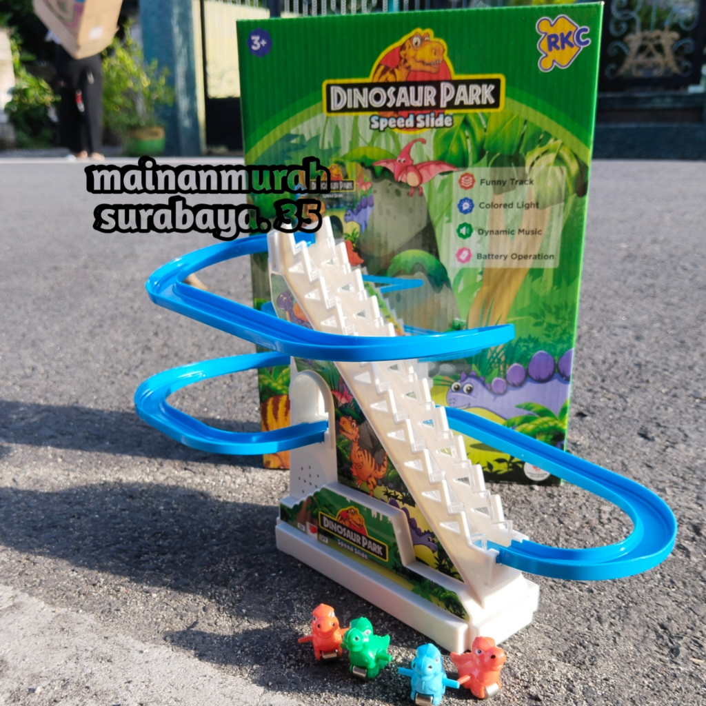 Jual Mainan Anak Terbaru Sirkuit Tangga Karakter Dinosaurus Yang Lucu ...