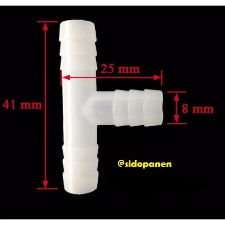 Jual Konektor selang t tee untuk selang ukuran 8 mm atau selang 5/16 ...