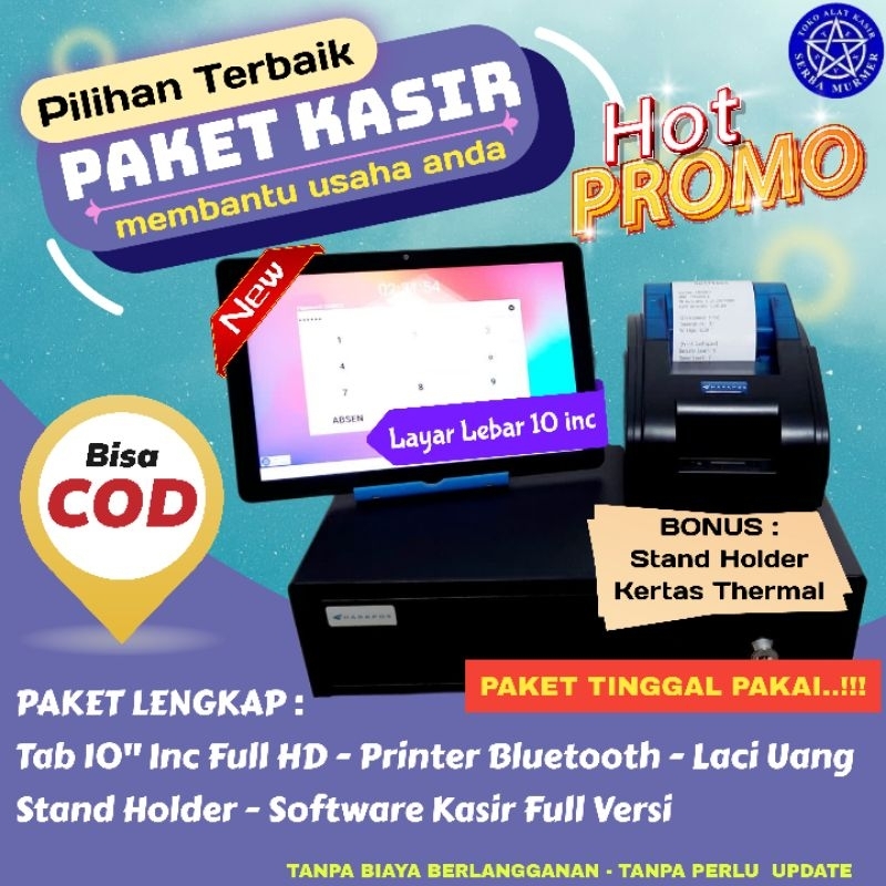 Jual Mesin Kasir Android 10" inc Lengkap Untuk Segala Usaha UMKM | Shopee Indonesia