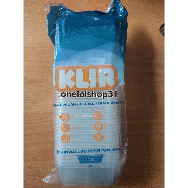 Jual (1 PACK) Thinwal Persegi Panjang / Thinwal 200ml Rec Food Grade ...