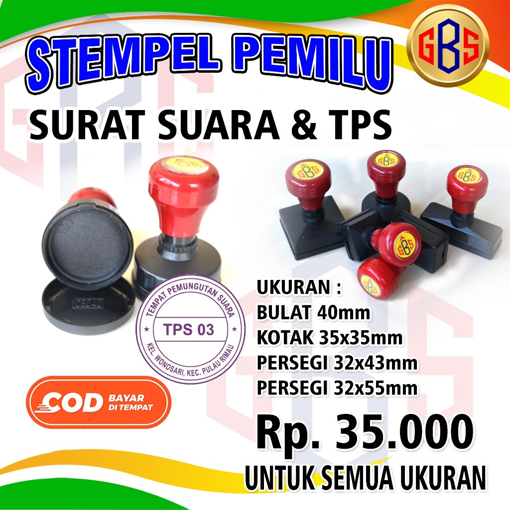 Jual Stempel TPS, Stempel Surat Suara, Stempel Pemilu, Stempel PPS ...