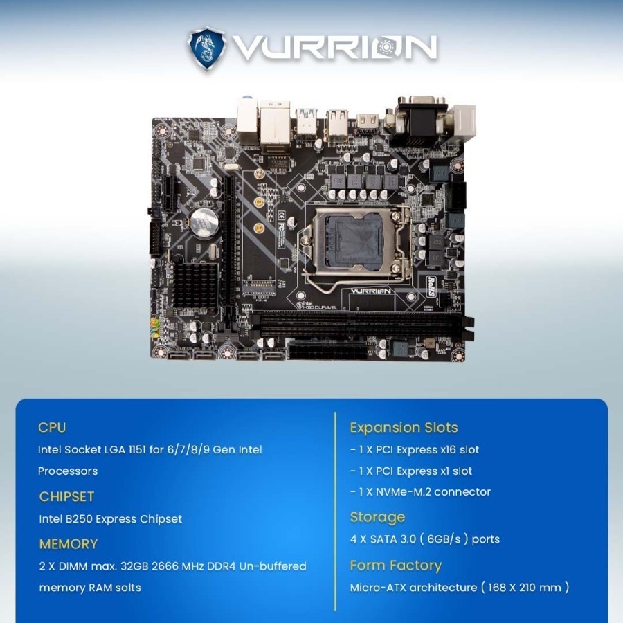 Jual Mainboard H110 M4-GEN Duravel Vurrion Intel LGA 1151 Support ...