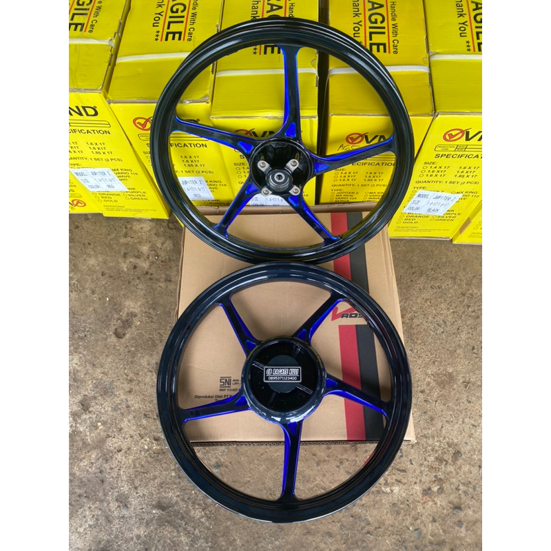 Jual velg vrossi enkei two tone hitam biru jupiter,mx old,fiz r ...
