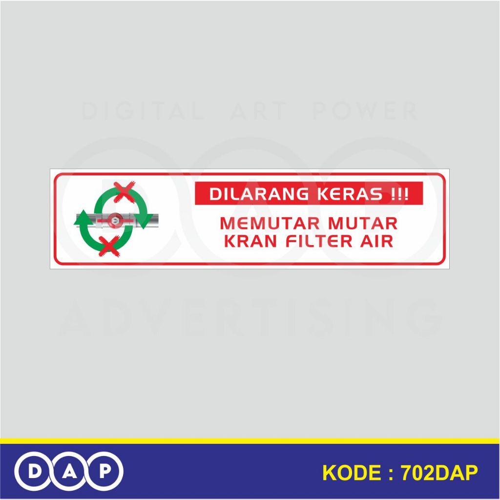 Jual 702 - STIKER JANGAN SENTUH KRAN FILTER AIR - 5 X 20 CM - VYNIL ...