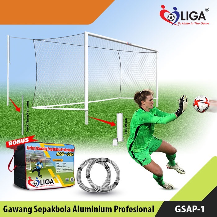 Jual Gawang Sepakbola Aluminium Profesional GSAP-1 | Shopee Indonesia
