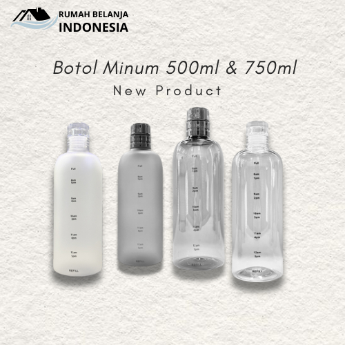 Jual RBI | Botol Minum 500ml & 750ml Aesthetic | Botol Bening Estetik ...