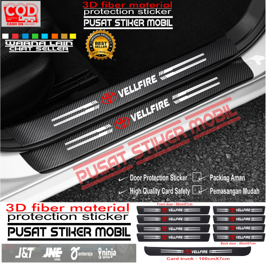 Jual Sticker Carbon Sill Plate Mobil Vellfire 3D Door Sill Plate Guard ...