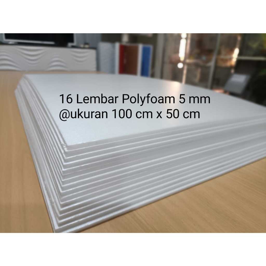 Jual 16 lembar Polyfoam Board 5 mm (ukuran 100 cm x 50 cm per lembar ...