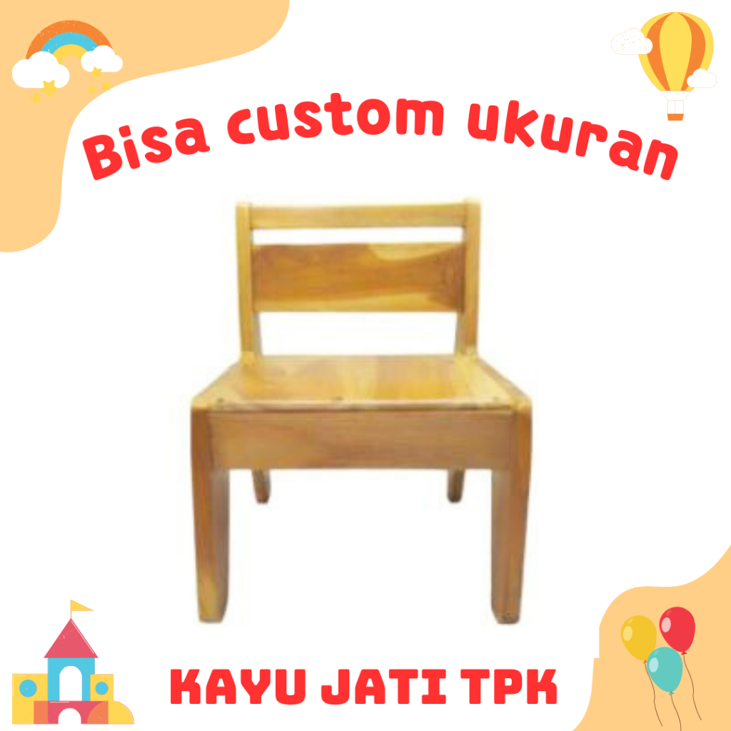 Jual Kursi anak TK kursi anak hommy kayu jati SJ02 | Shopee Indonesia