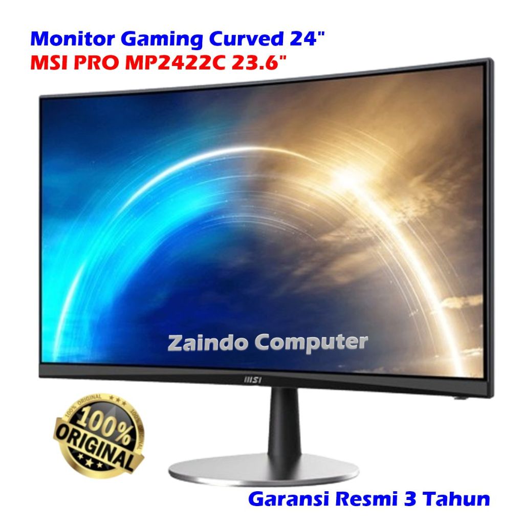 Jual MONITOR GAMING CURVED MSI 24” INCI, MSI PRO MP2422C 23.6" 1080 FHD ...