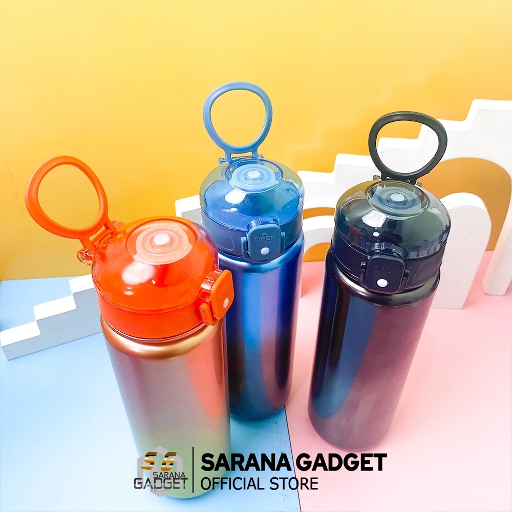 Jual BOTOL MINUM PLASTIK MOTIF GRADASI HANDLE PORTABLE KAPASITAS 1000 ...