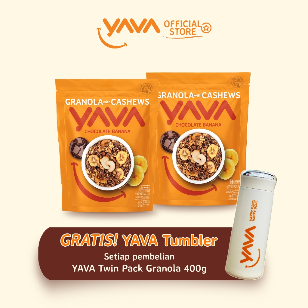 Jual YAVA Twin Pack Granola Chocolate Banana (2 x 400g) | Shopee Indonesia