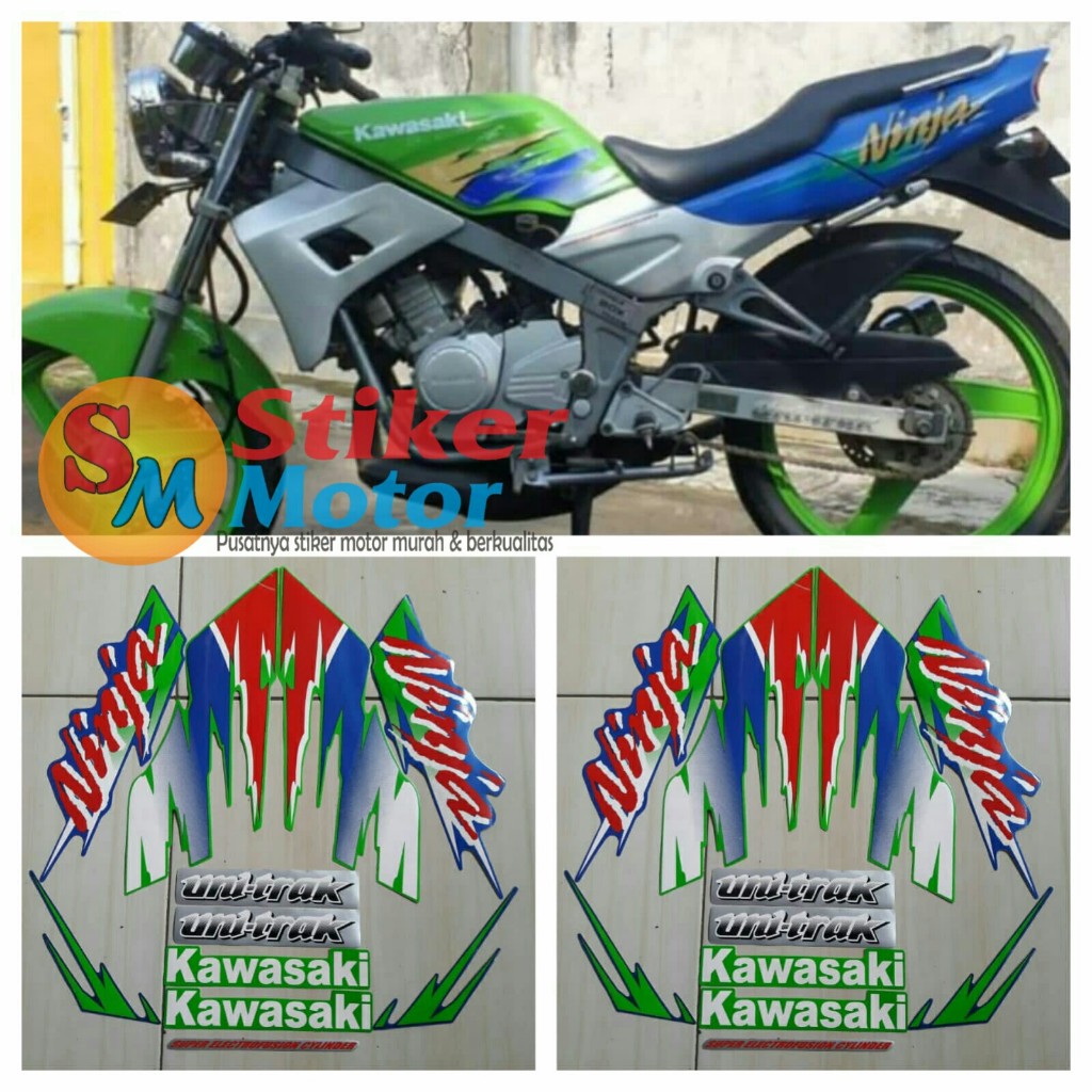Jual STRIPING STICKER LIS LES POLET BODY MOTOR NINJA 1998 BIRU-HIJAU ...