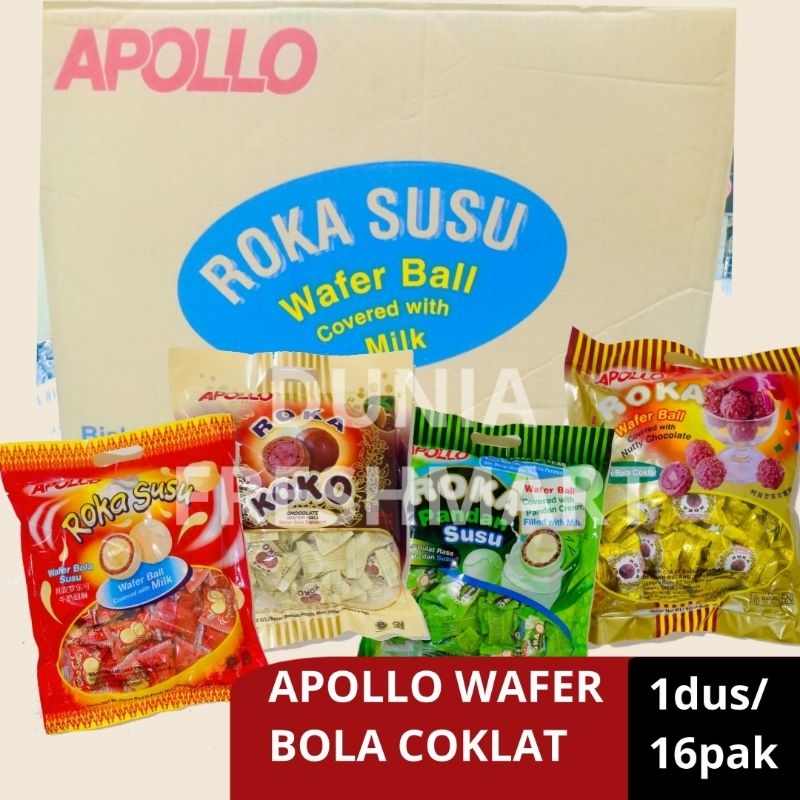 Jual APOLLO ROKA WAFER BALL (50s) 1DUS ISI 16BKS GROSIR SNACK JADUL ...