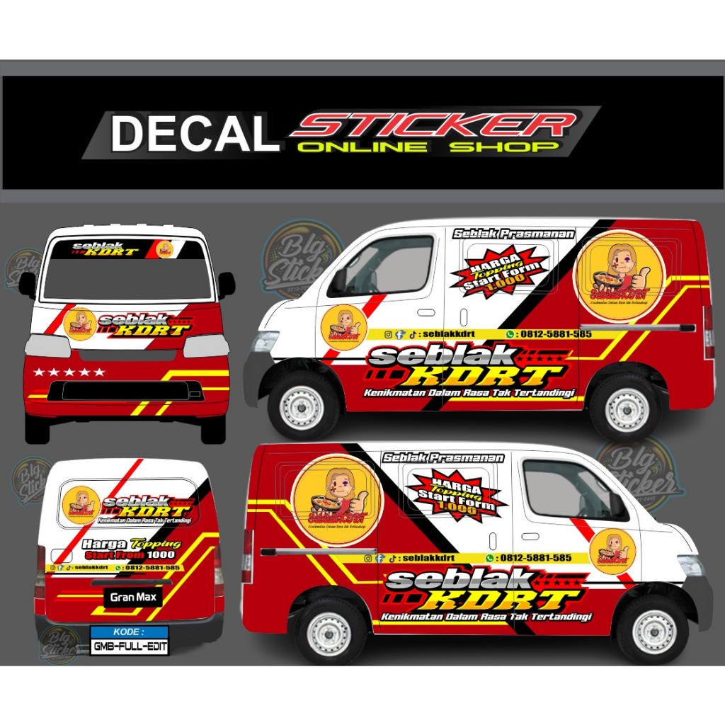 Jual STIKER MOBIL GRANMAX VAN VARIASI DECAL STICKER PRINT LAMINASI ...