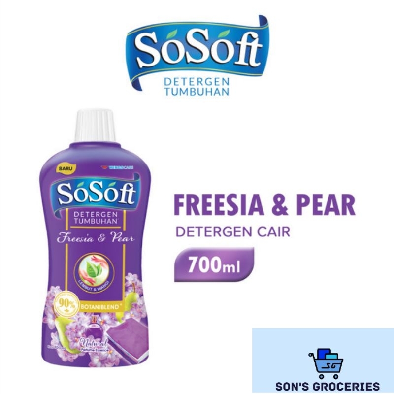 Jual Sosoft Deterjen Cair FREESIA AND PEAR Botol 700 ml Beli 2 Free ...
