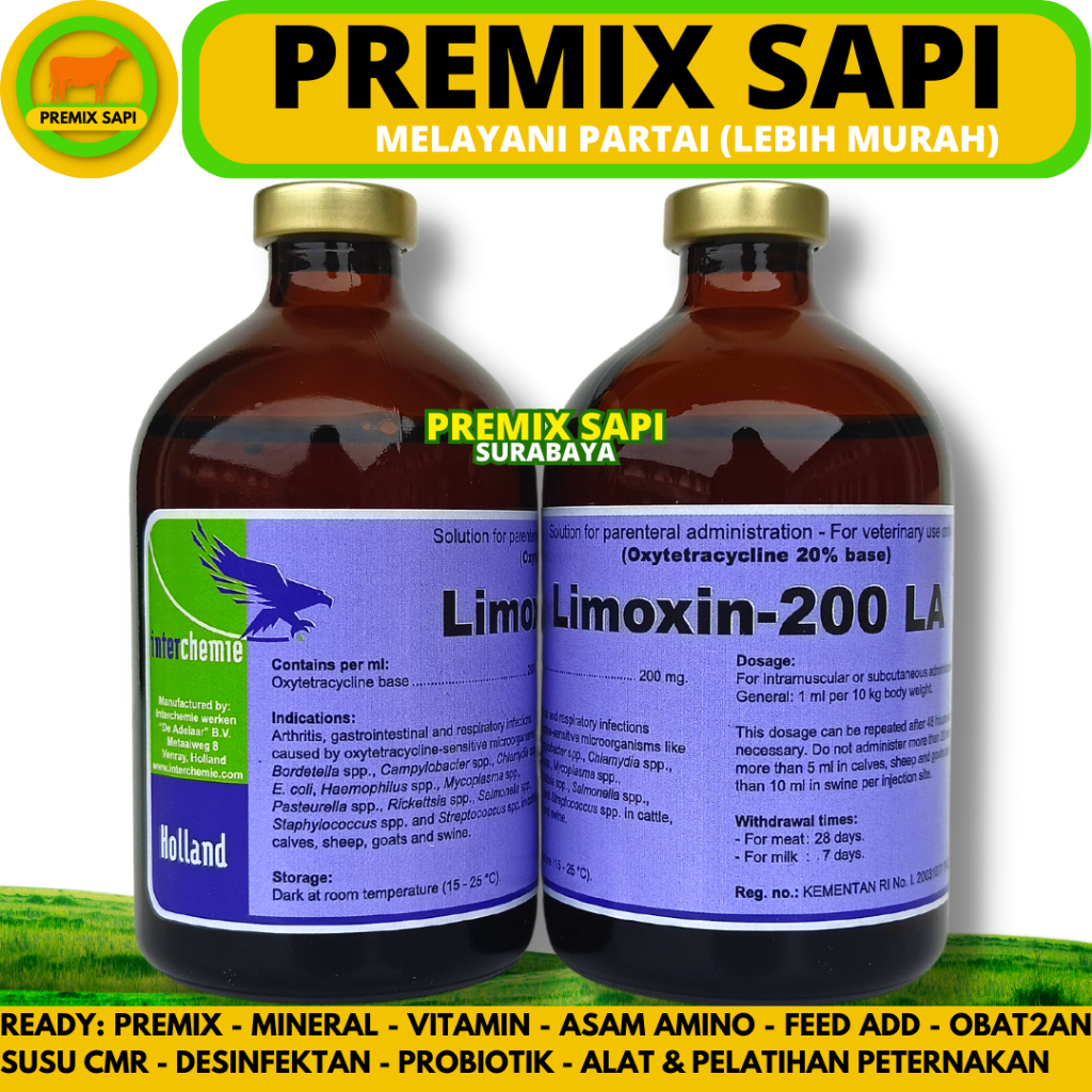 Jual LIMOXIN 200 LA 100ML - Antibiotik Hewan Spektrum Luas Atasi ...