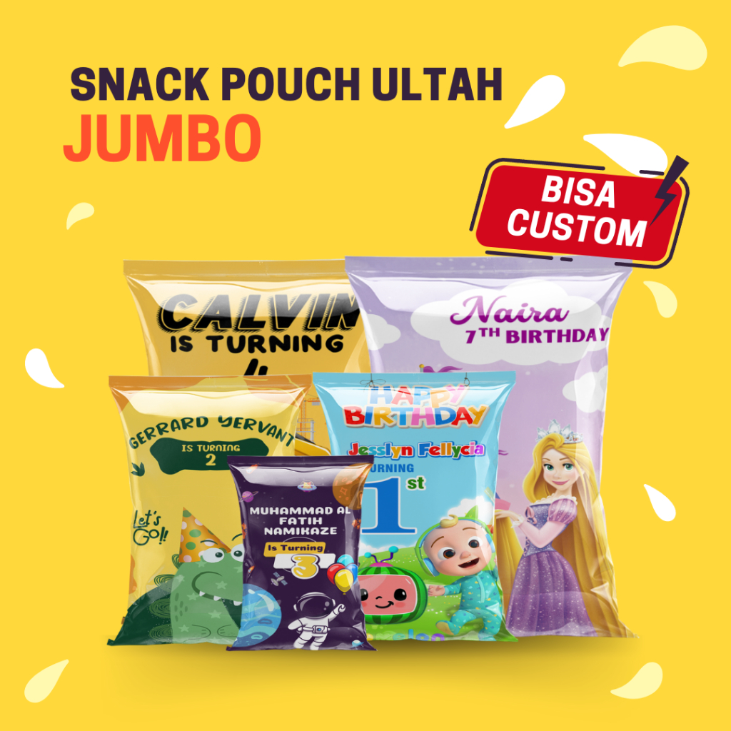 Jual Pouch Snack Jumbo 1pc - Chipbag For Birthday - Kemasan Snack Ultah ...