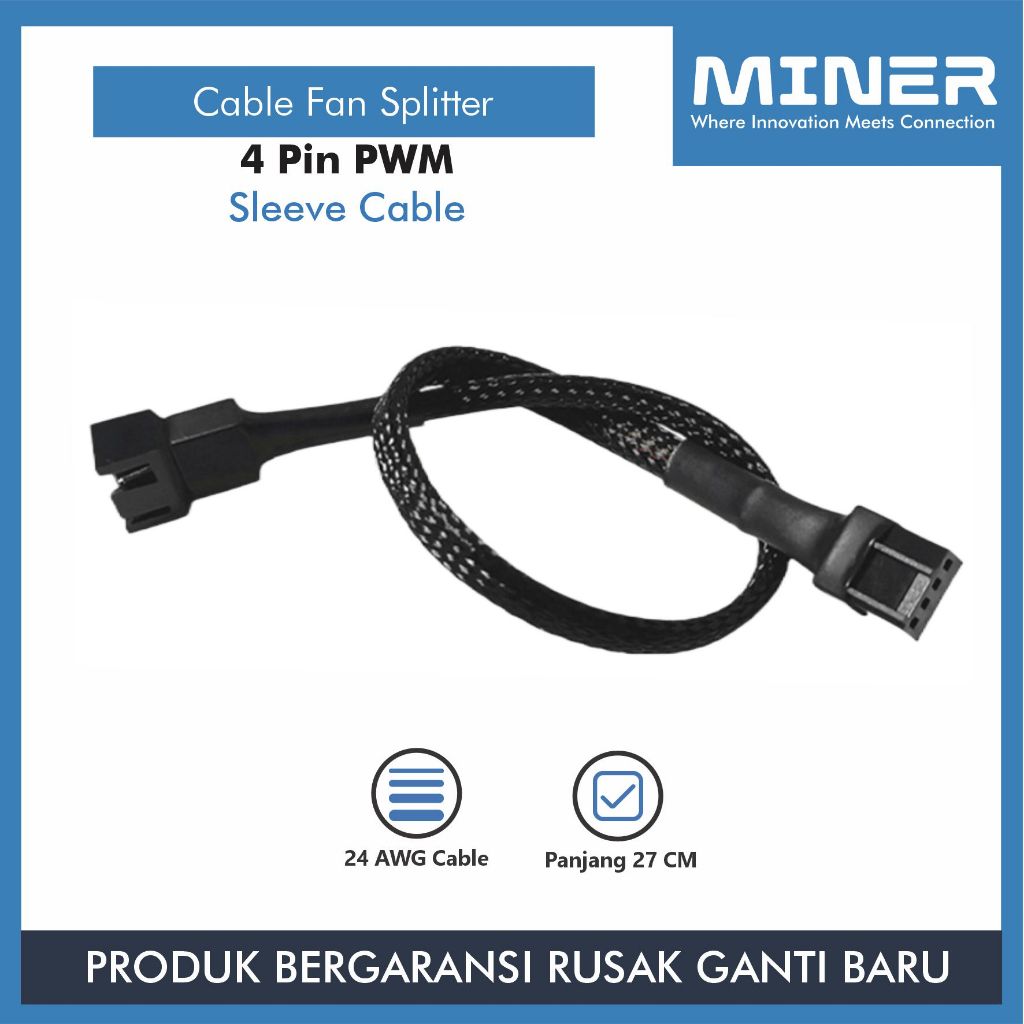 Jual MINER Kabel Fan PWM Extension 4 Pin Sleeve Cable Kualitas Premium ...