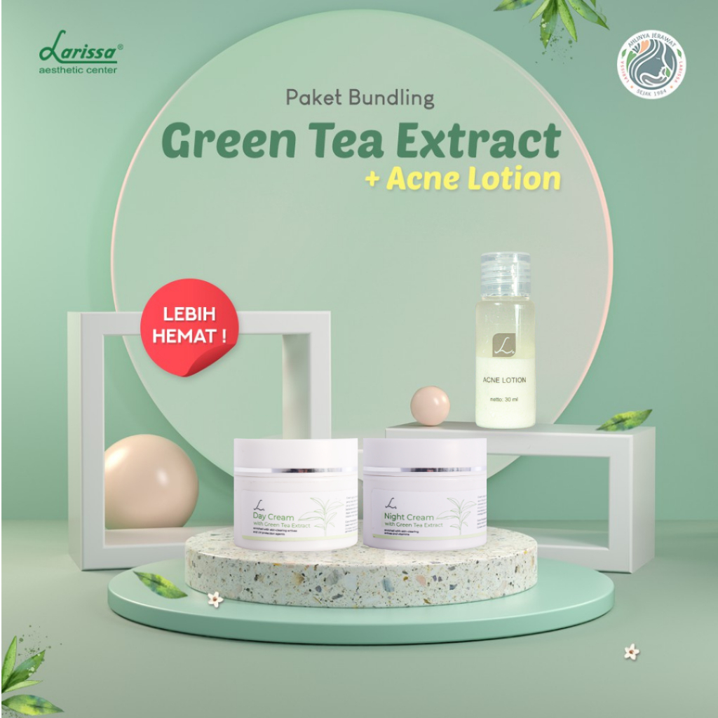 Jual Larissa Paket Hemat Green Tea Extract + Acne Lotion ( Day & Night ...