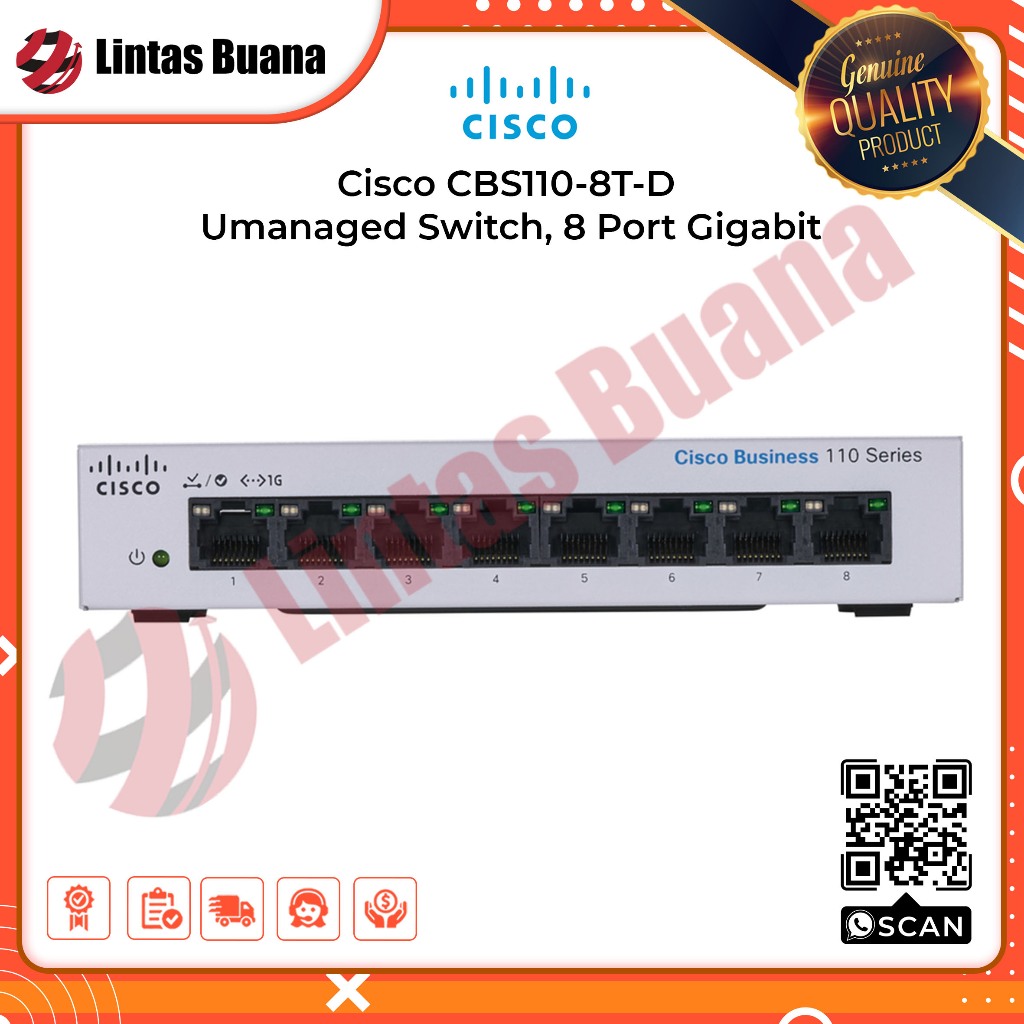 Jual Cisco 8 Port Gigabit Unmanaged Switch / CBS110-8T-UE | Shopee ...