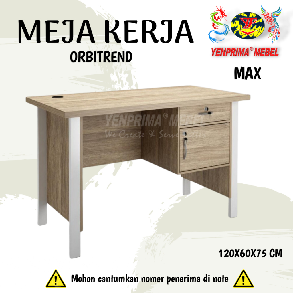 Jual [YENPRIMA] Meja Kantor Max / Meja kerja Orbitrend Kaki Besi SALE ...
