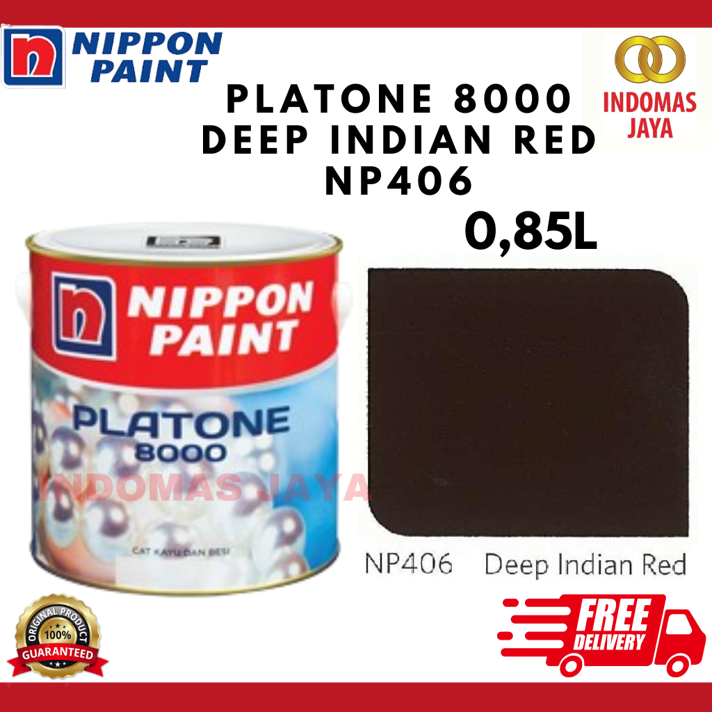 Jual NIPPON PAINT PLATONE 8000 DEEP INDIAN RED NP406 0,85L | Shopee ...