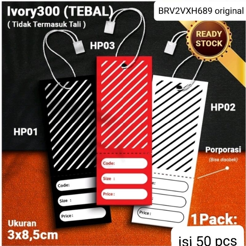 Jual hang tag baju/label baju/label harga/label kertas/bandrol harga ...