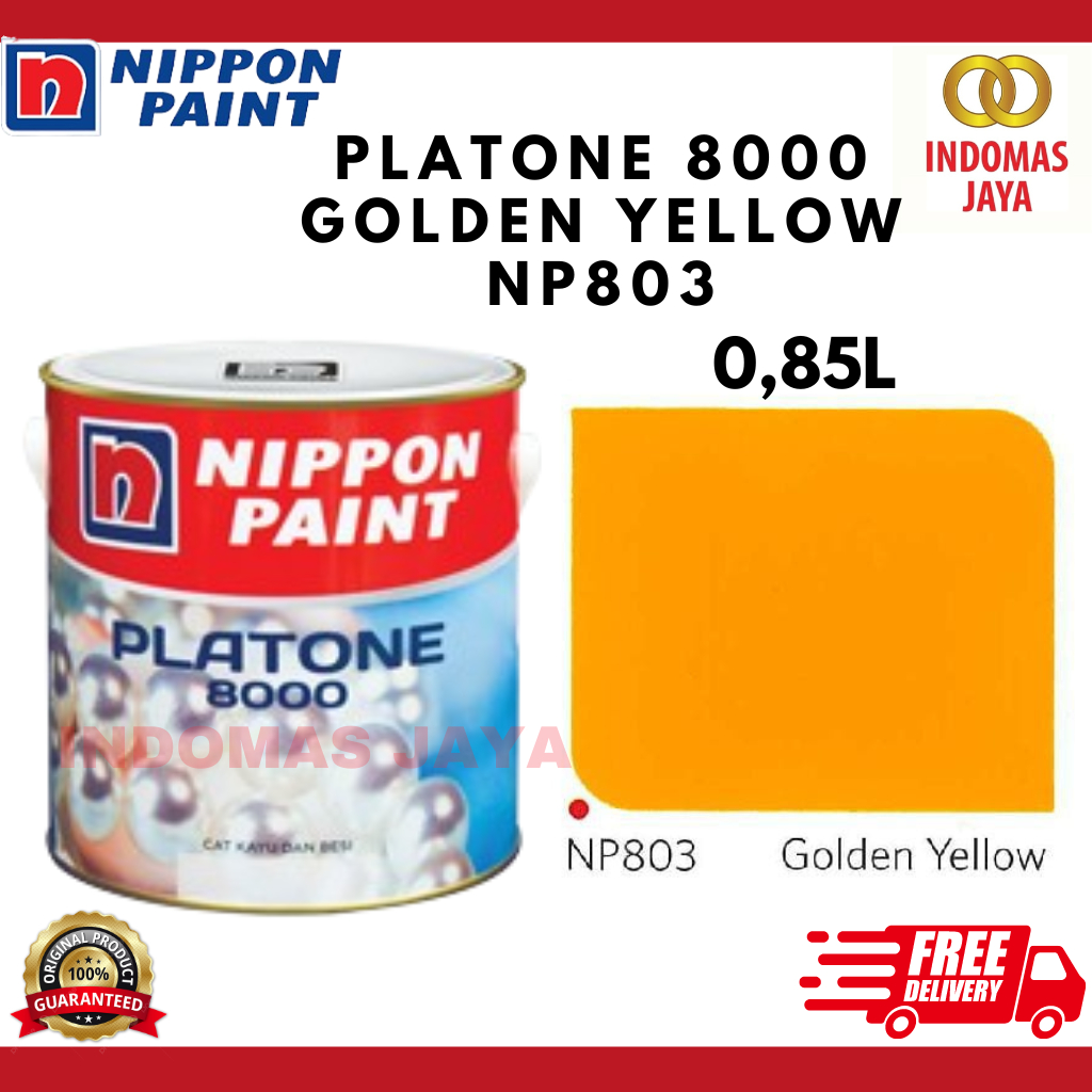 Jual NIPPON PAINT PLATONE 8000 GOLDEN YELLOW NP803 0,85L | Shopee Indonesia