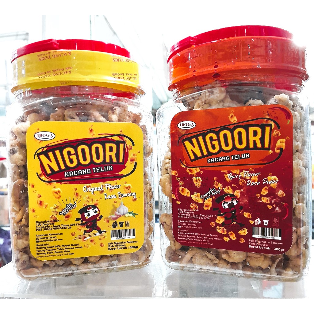 Jual Kacang Telur Nigoori Rasa Original Bawang & Pedas 300 Gram | Shopee Indonesia