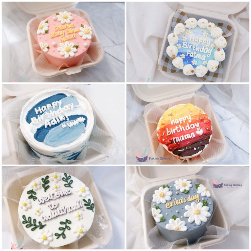 Jual korean bento cake FLOWERS / GRADASI lunch cake box korean cake ...