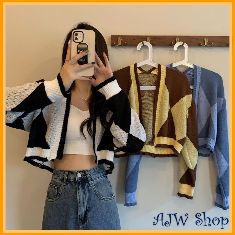 Jual AJW Cardigan Diamond Knit Bangkok Premium WBQ | Kardigan Rajut Bangkok Bkk | Atasan Rajut ...