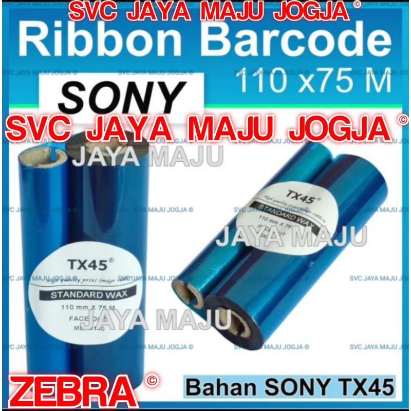 Jual [ ZEBRA ] TX45 110 MM X 75 M SONY STANDARD WAX - FACE OUT || CORE ...