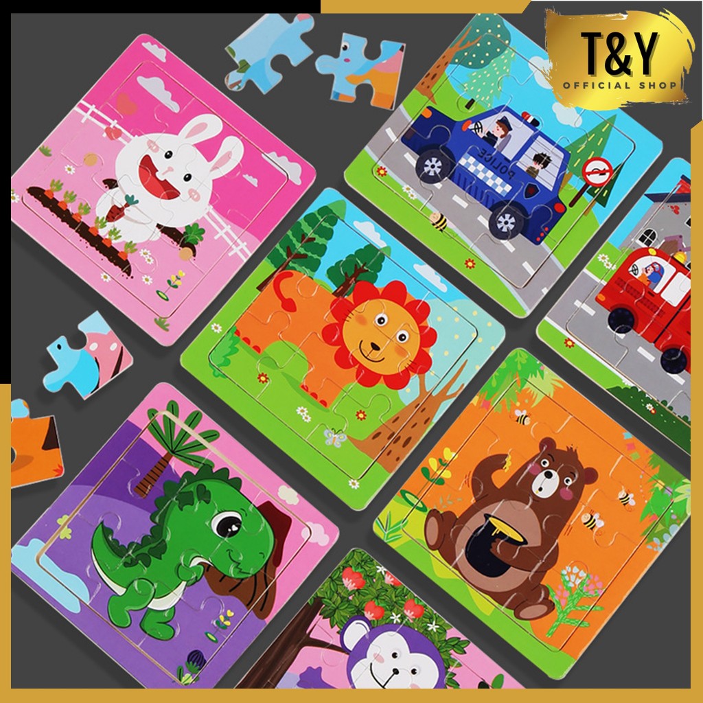 Jual T&Y Puzzle Anak Wooden Puzzle Mini Kayu Anak Karkater Hewan Dan ...