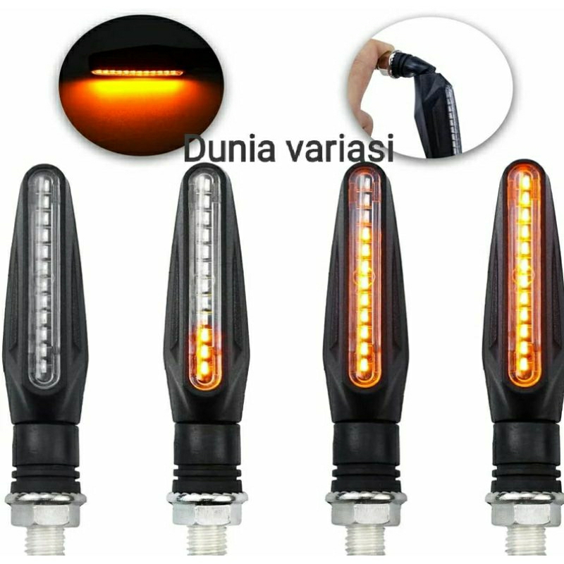 Jual Lampu Sen LED Running 1 Warna 2 Kabel Motor Universal 12v led ...