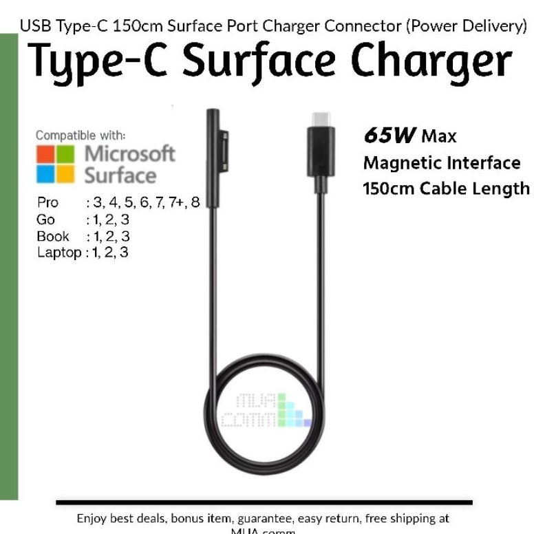 Jual ART H86R Kabel Charger USB Type C Microsoft Surface Pro Book Laptop Go 1 2 3 4 5 6 7 7 8 ...