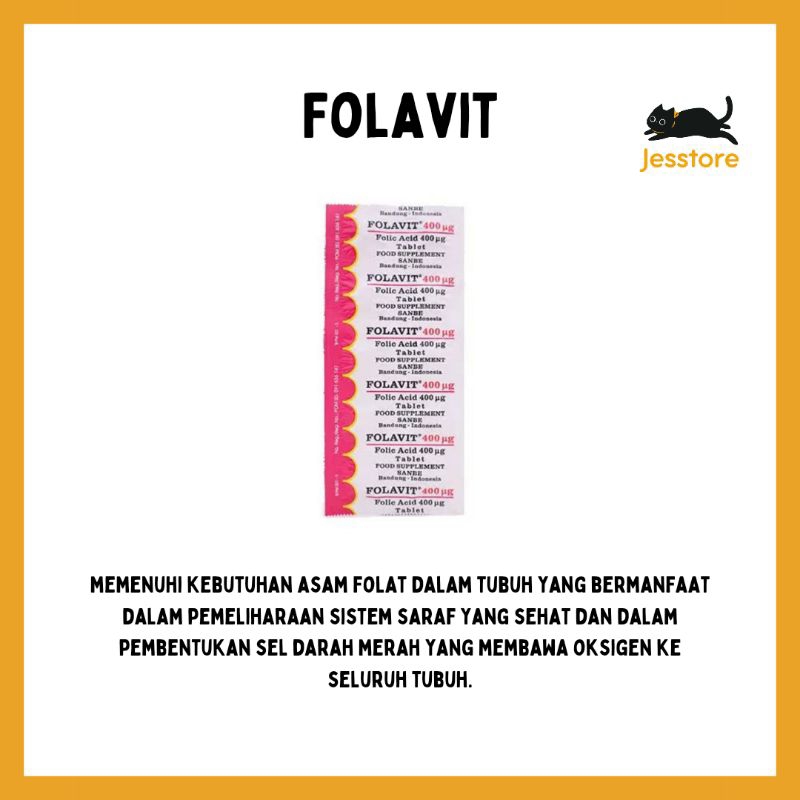 Jual FOLAVIT 400MG (PER STRIP 10 TABLET) DAN 1000MG/1MG (PER STRIP 4 ...