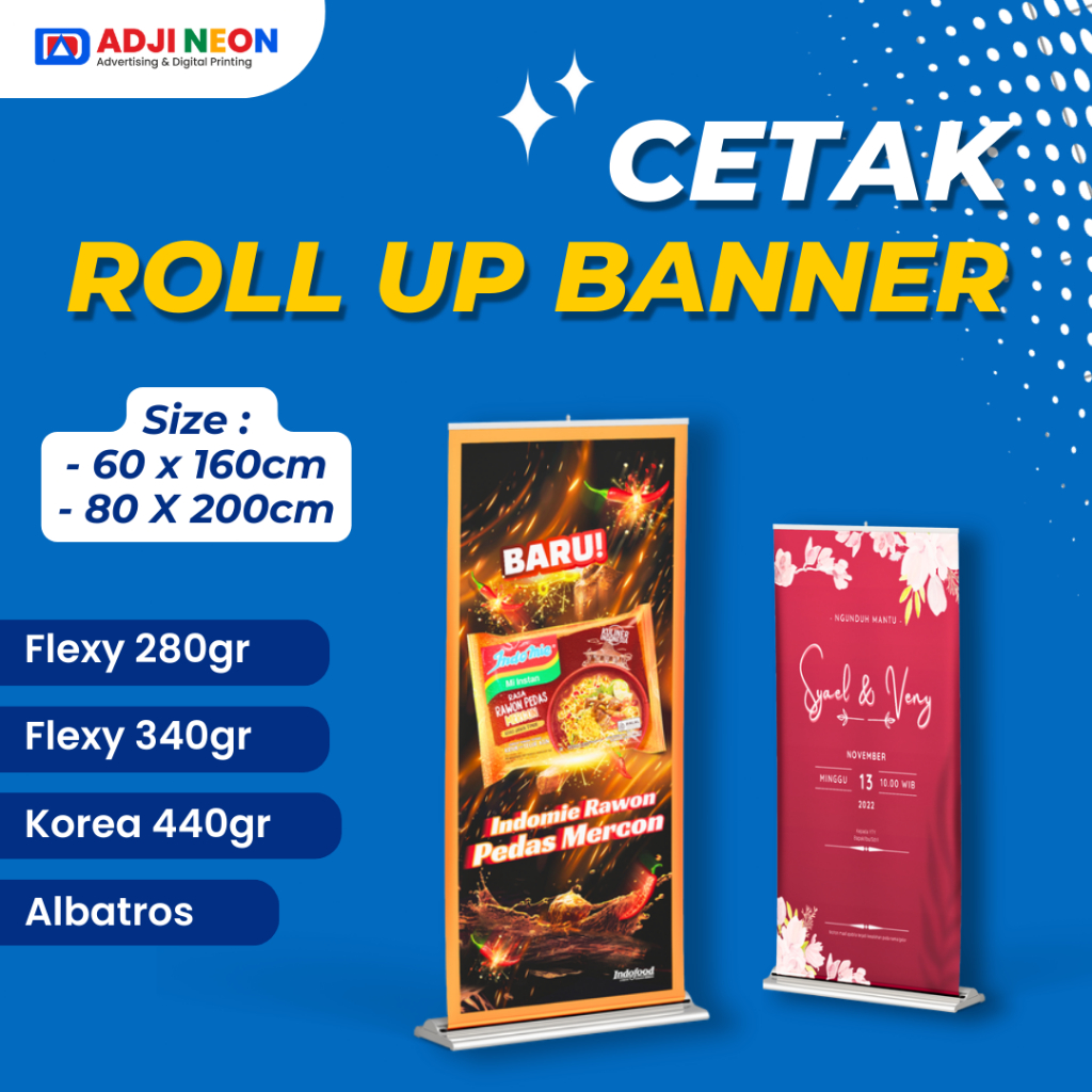 Jual CETAK ROLL UP BANNER Albatros | Standing Banner | Uk 60x160cm & 80x200cm | (Bisa Custom ...
