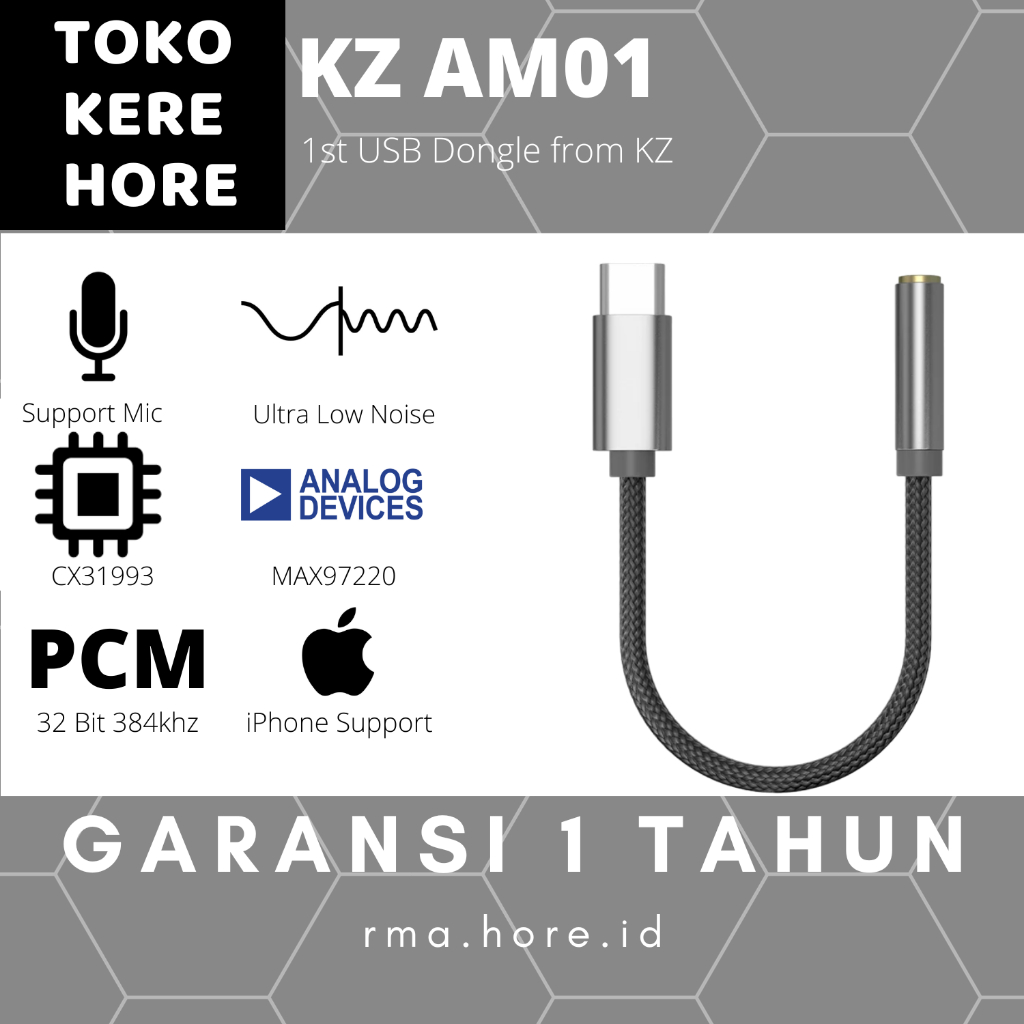 Jual KZ AM01 USB DAC AMP CX31993 MAX97220 USB C Dongle Adapter | Shopee Indonesia