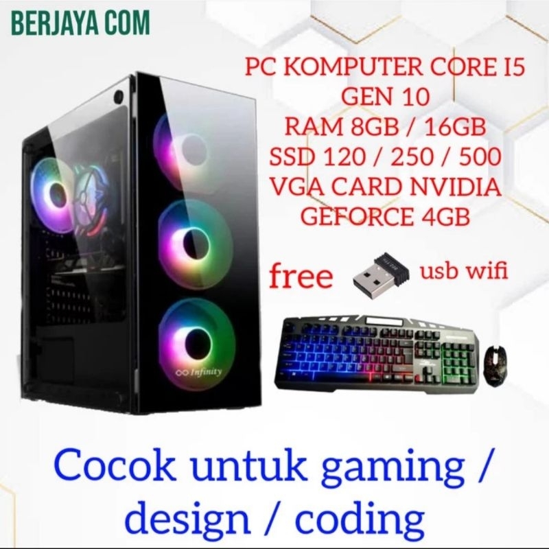Jual Core i5 gen 10 - Vga Nvidia 4gb - 16gb Ram - 500gb ssd - Pc ...