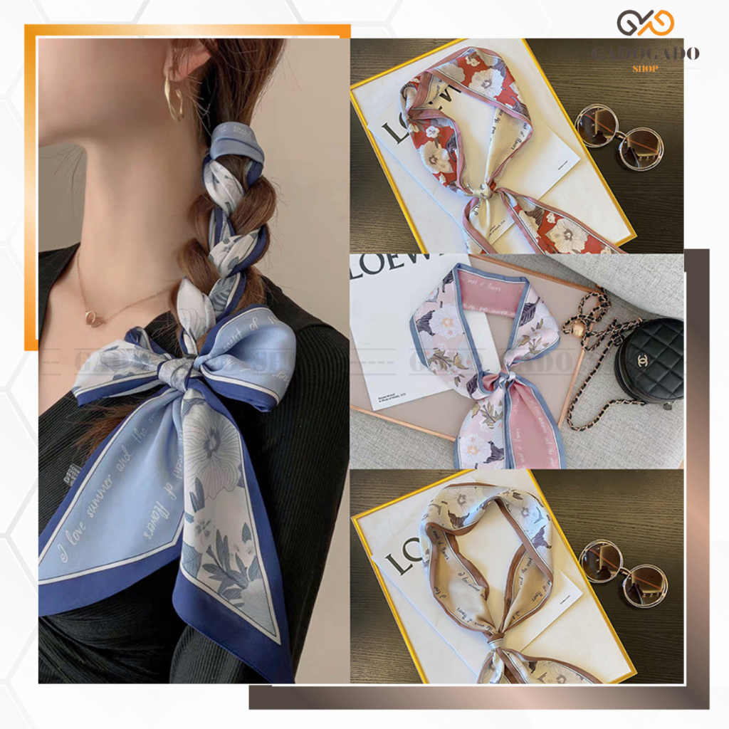 Jual GGS ACC197 Korea Syal Sutra Serbaguna Satin Premium Dekorasi Tas ...