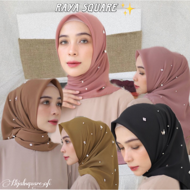 Jual RAYA SQUARE BAHAN VOAL PREMIUM HIJAB SEGIEMPAT VOAL SWAROVSKI ...