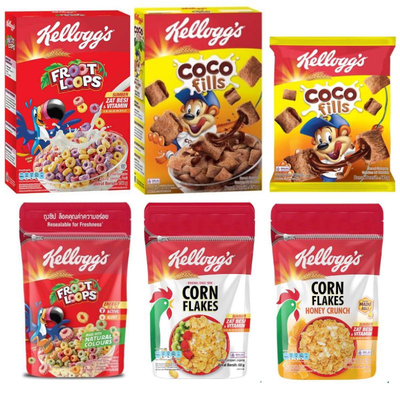 Jual Kellogg's Froot Loops Sereal sarapan jagung Kelloggs coco fills ...