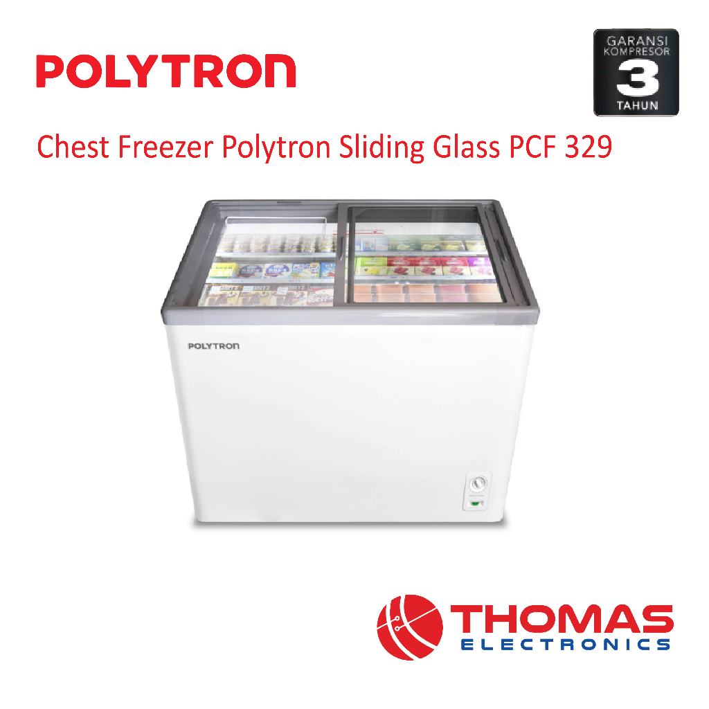 Jual Chest Freezer Box Polytron PCF329 PCF 329 Sliding Glass 300 L ...