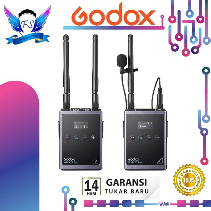 Jual Godox Mic WMicS1 Kit 1 UHF Wireless Microphone UHF System Godox ...