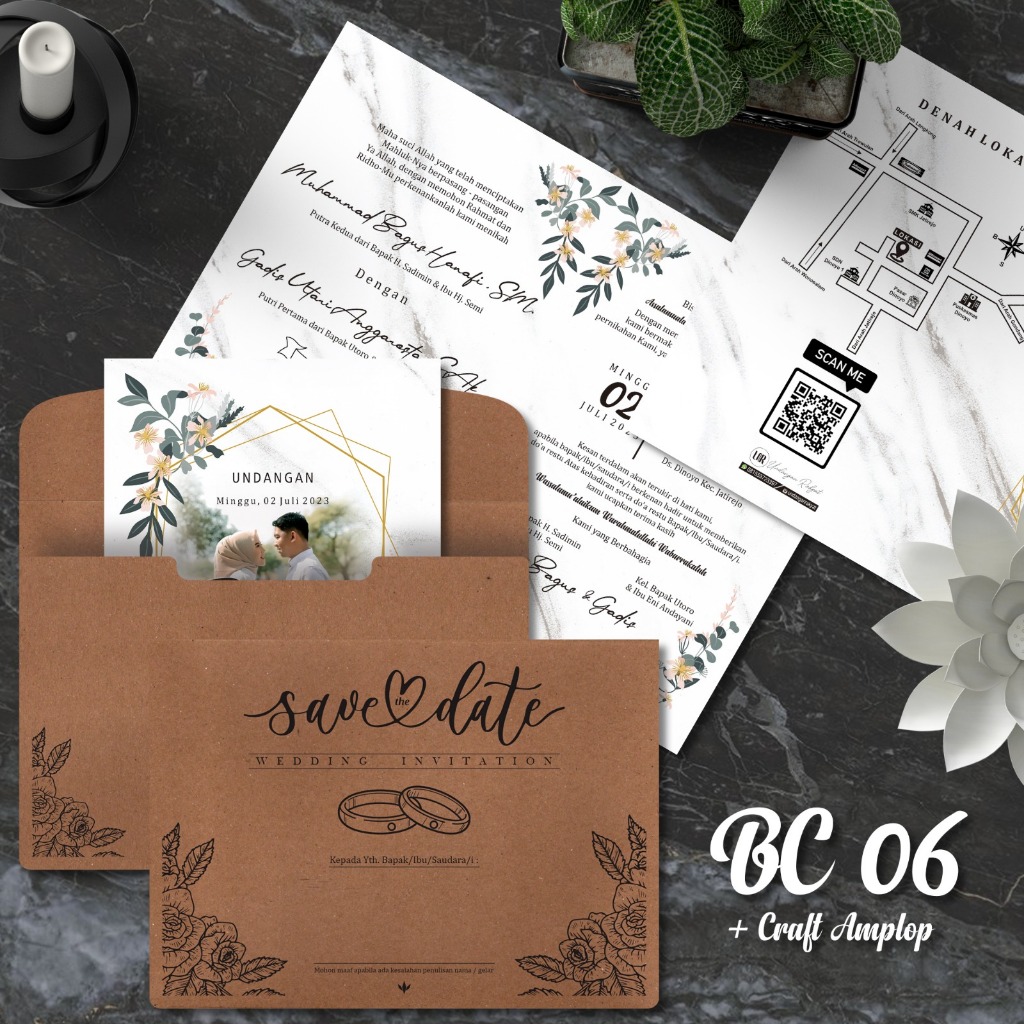 Jual UNDANGAN PERNIKAHAN AMPLOP AESTHETIC - UNDANGAN NIKAH AMPLOP KRAF ...