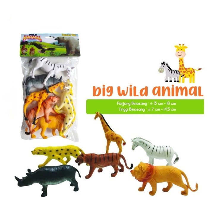 Jual 6 Pcs Wild Animal Kantong - Mainan Anak A585 ukuran 15cm an ...