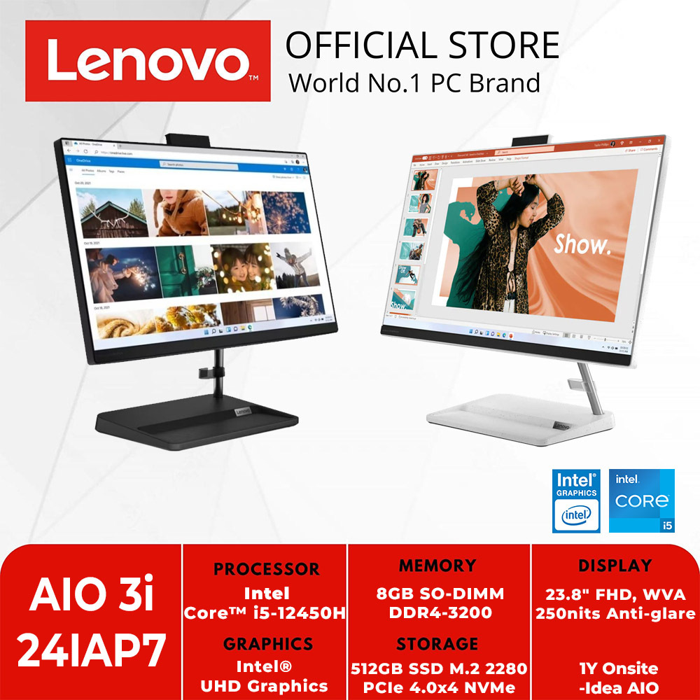 Jual LENOVO AIO ALL IN ONE 3i 24IAP7 INTEL CORE i5-12450H 8GB 512GB NO ...